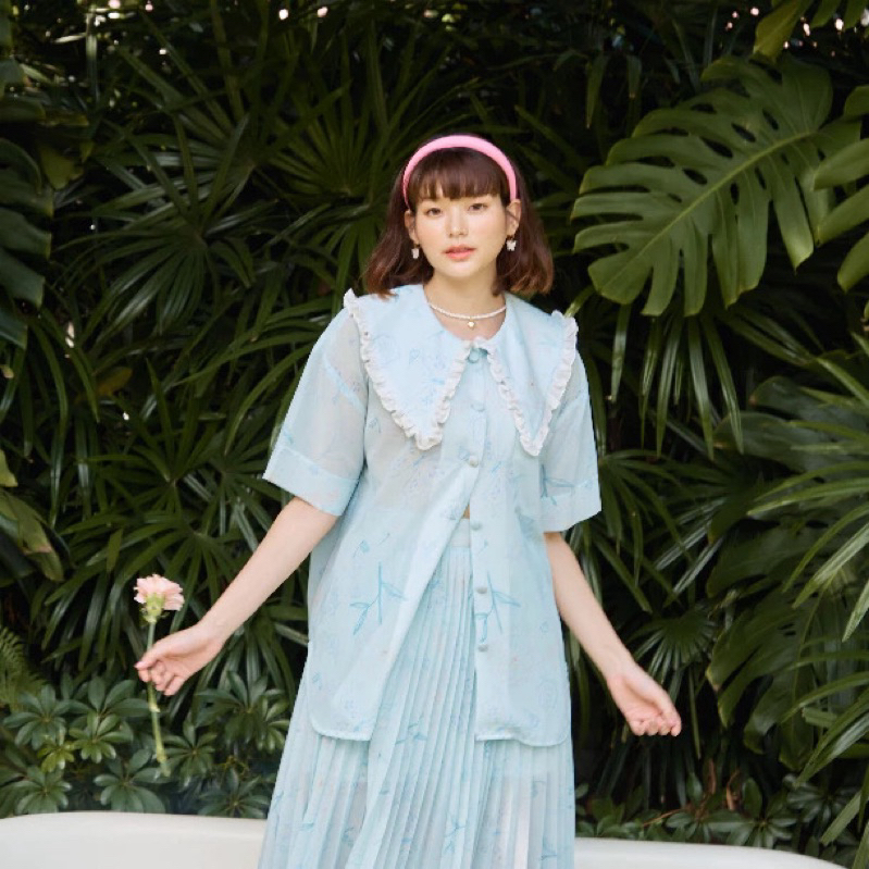 ส่งต่อ เสื้อ biary รุ่น Endear Shirt เสื้อเชิ้ตแขนสั้น สีฟ้า ใหม่ ...