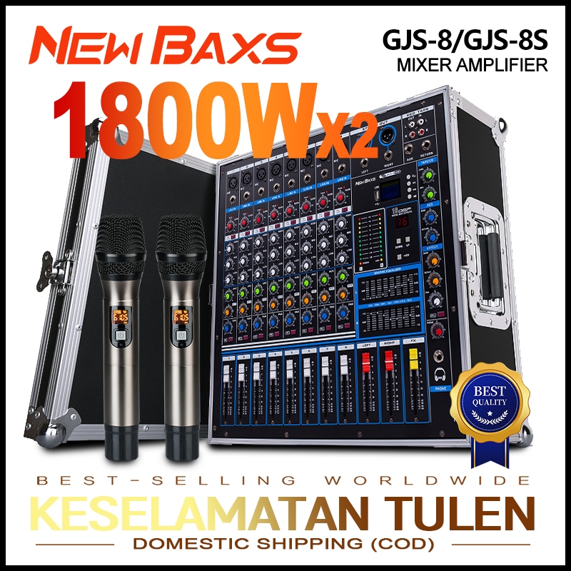 NEW BAXS GJS-8/GJS-8S Professional Audio Mixer 8-channel 1800W 2-channel Equalizer 2-channel EQ ...