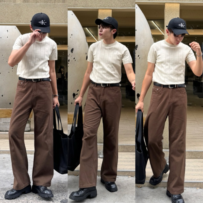 SAMOON.1st Big Baggy Brown Jeans รุ่น 658 กางเกงยีนส์เอวสูงทรงขากระบอก ...