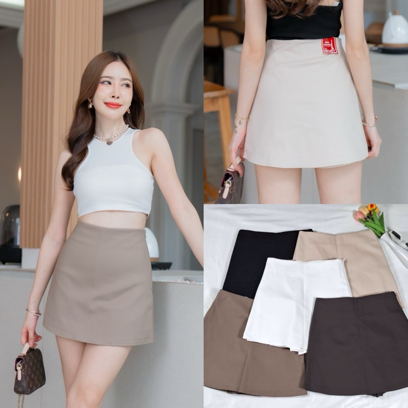 PT closets ♡ Hot ️‍🔥กระโปรงทรงเอเบสิค ซับกางเกง ผ้าดับเบิ้ลยืดหยุ่น {กระโปรงรอบตัว} #TB048 ...