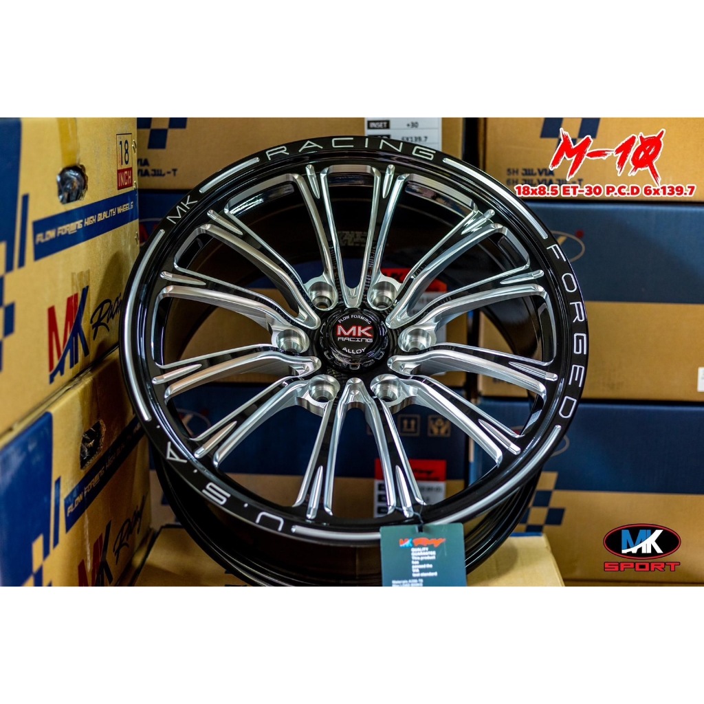 1 วง ล้อ MK M-10 ขอบ 18 กว้าง 8.5 ออฟ 30 6รู139.7/5รู114.3 สี blackmilling แถมฟรีจุ๊บลม ปลอกกัน ...