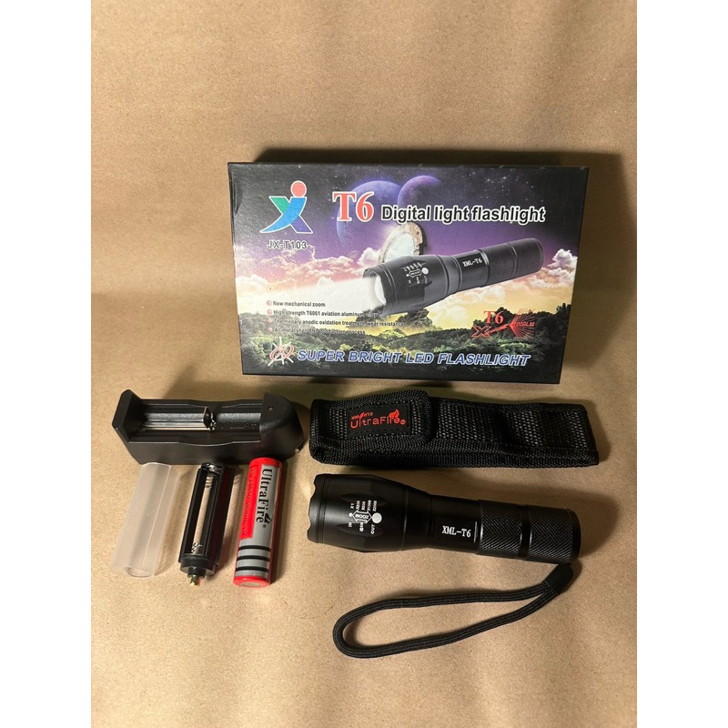 ไฟฉายแรงสูง 28000Lumens รุ่น JX-T103-T6 สำหรับเดินป่า เเคมป์ปิ้ง | Shopee Thailand