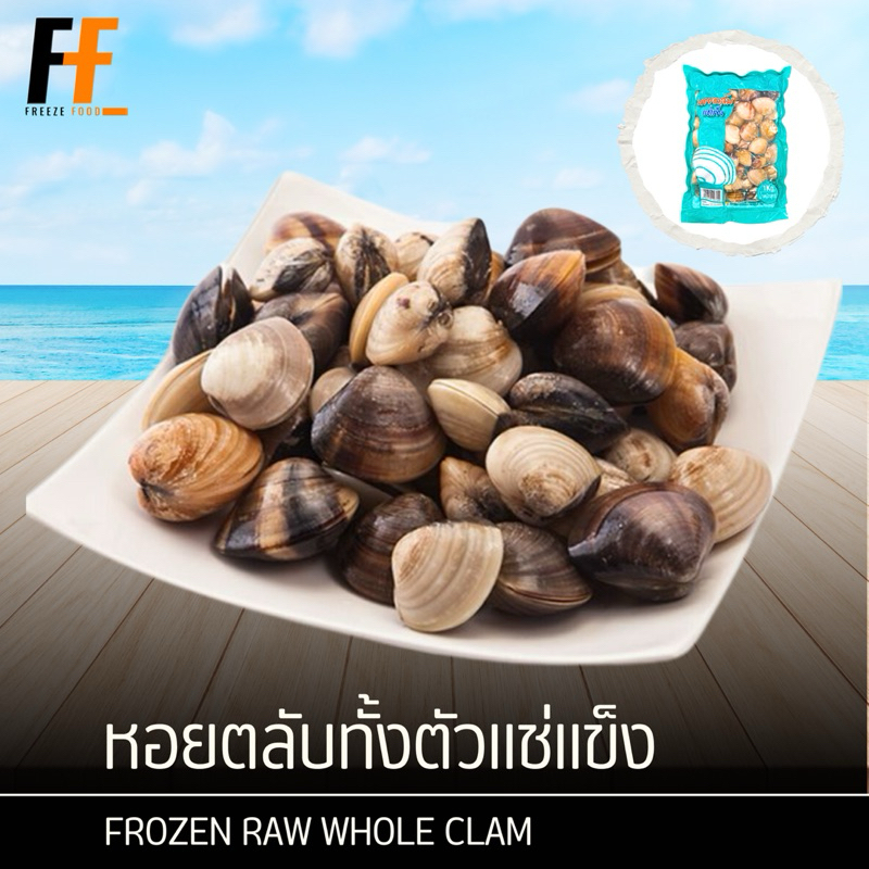 หอยตลับทั้งตัวแช่แข็ง 1 กิโลกรัม | FROZEN RAW WHOLE ClAM | Shopee Thailand