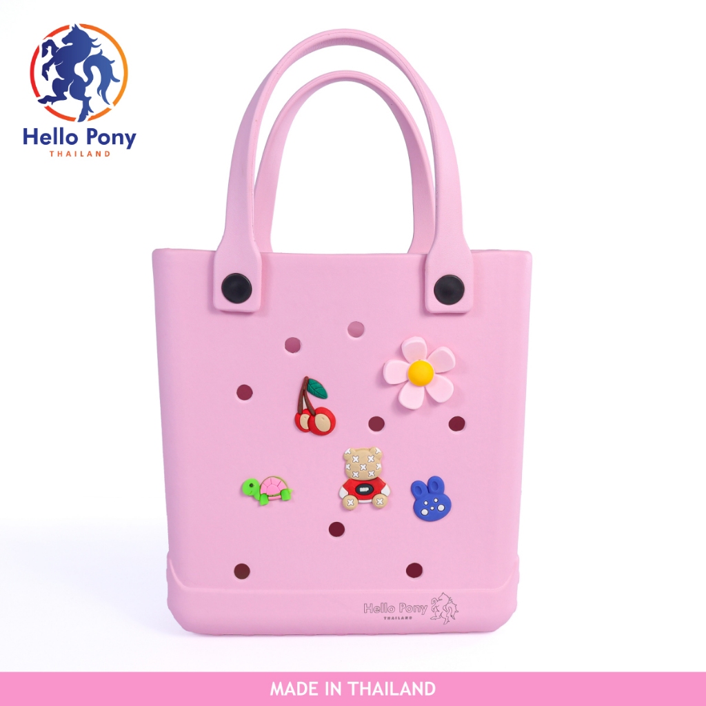 Hello Pony กระเป๋าถือ EVA กระเป๋ามีรู ทรงมินิมอล DIY มาพร้อยสายคล้องแขน ...