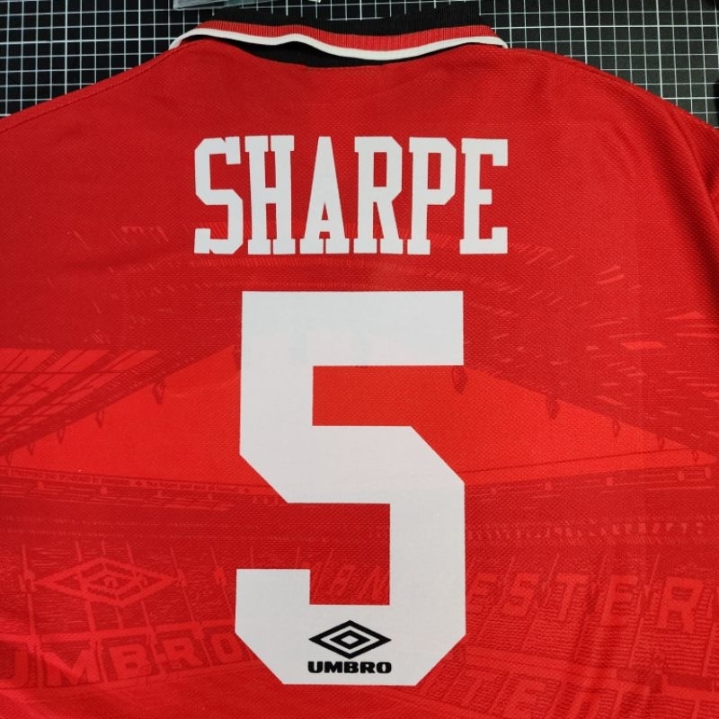 SHARPE 4 MAN UNITED HOME 1994-96 PRINTING NAMESET ชื่อเบอร์กำมะหยี่ ...
