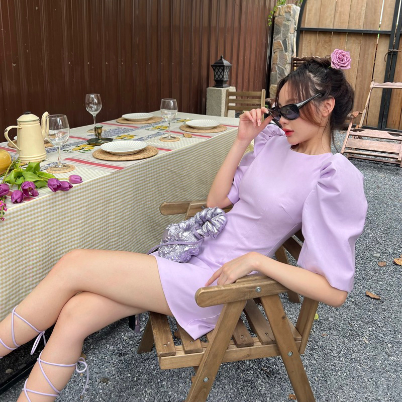 FLAT2112 FF0032 : MACARON DRESS เดรสออกงาน แขนตุ๊กตา ชุดทำงาน | Shopee ...