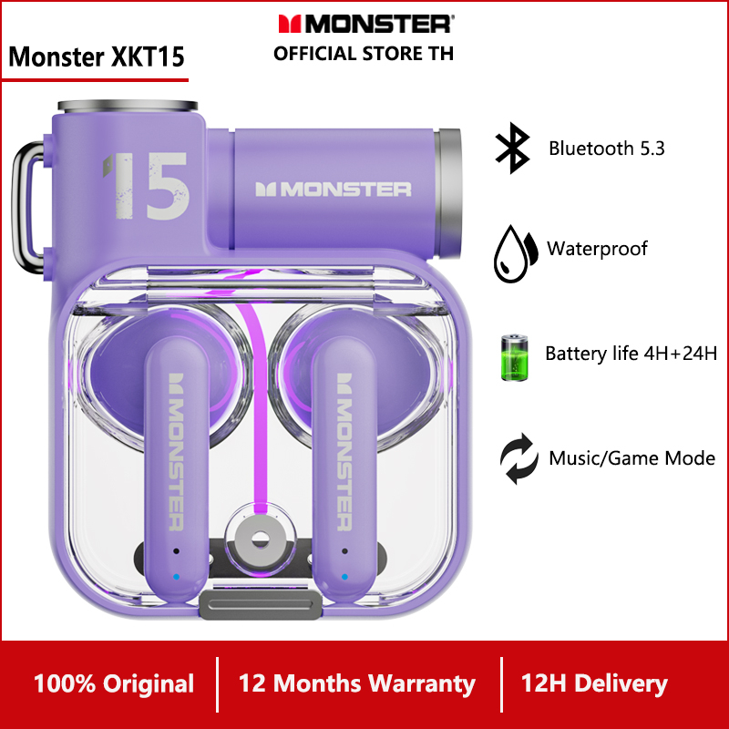 Monster XKT15 Wireless Bluetooth 5.3 Headset, กันน้ํา, การตัดเสียงรบกวน ...