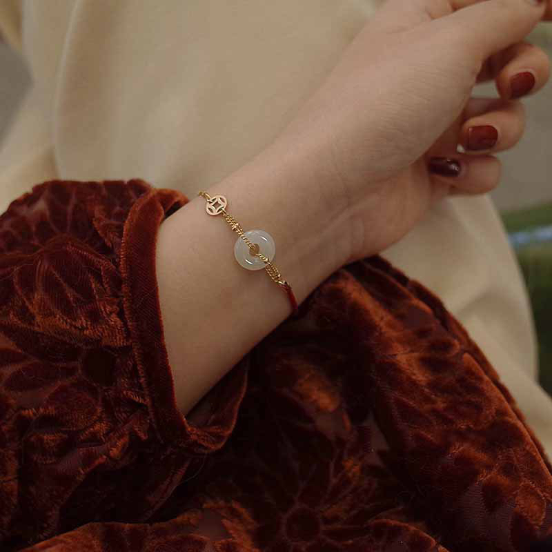 สร้อยข้อมือ ด้ายแดง จี้หยกขาว Wada Jade Redline | Shopee Thailand