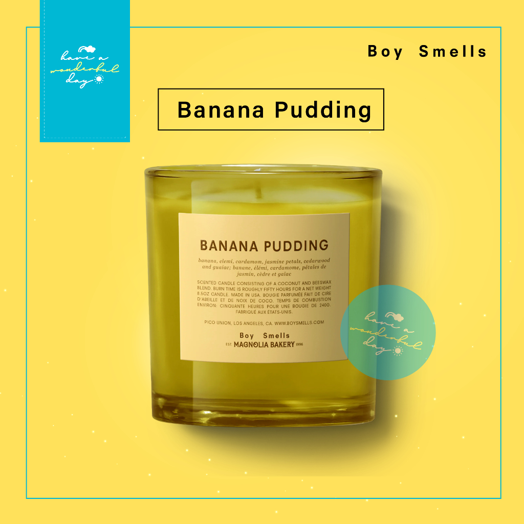 Boy Smells : Banana Pudding เทียนหอม 240g กลิ่นกล้วยหอมผสมกับดอกมะลิและ ...