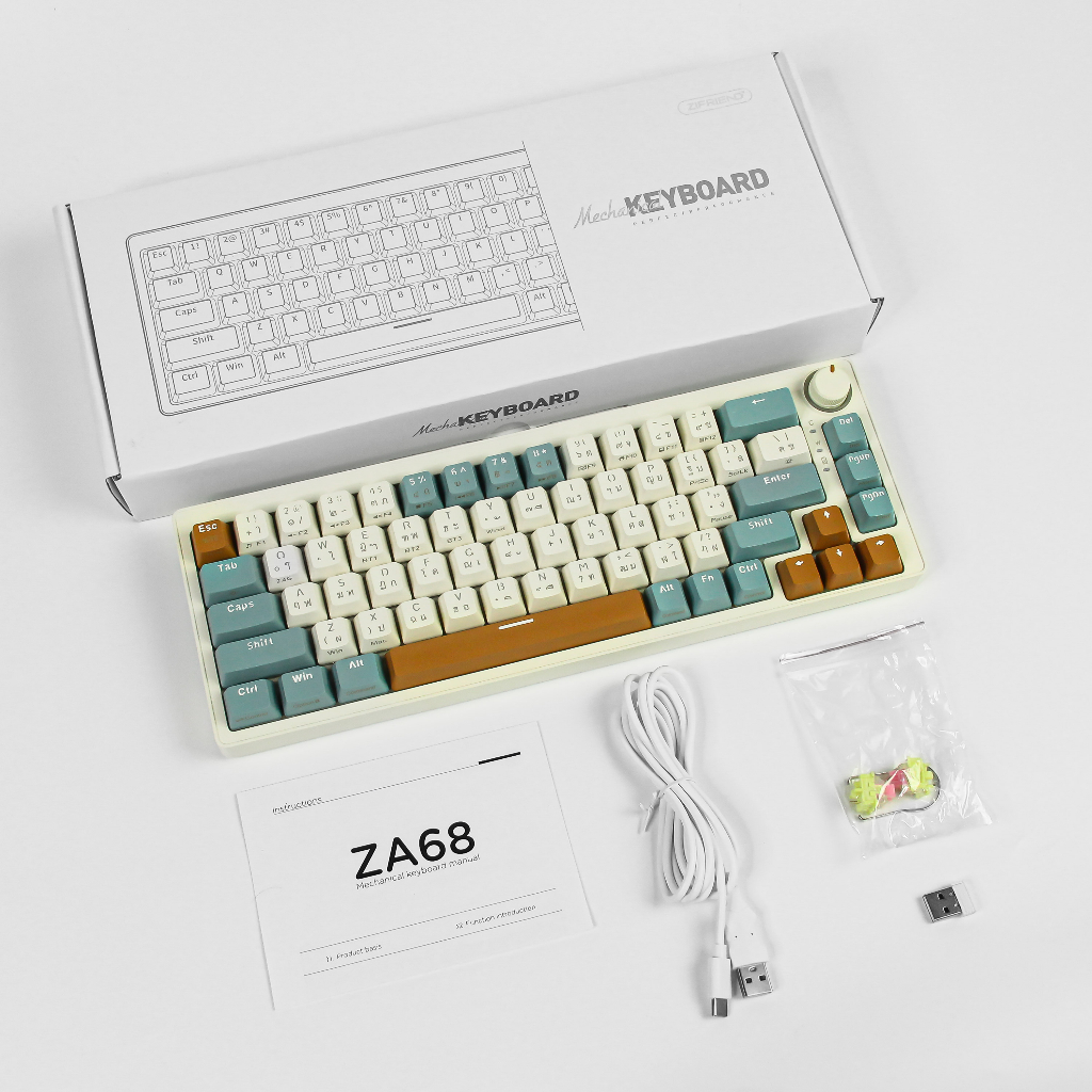 ⚡พร้อมส่งจากไทย⚡Zifriend ZA68 Mechanical Keyboard 68ปุ่ม คีย์บอร์ดไร้ ...