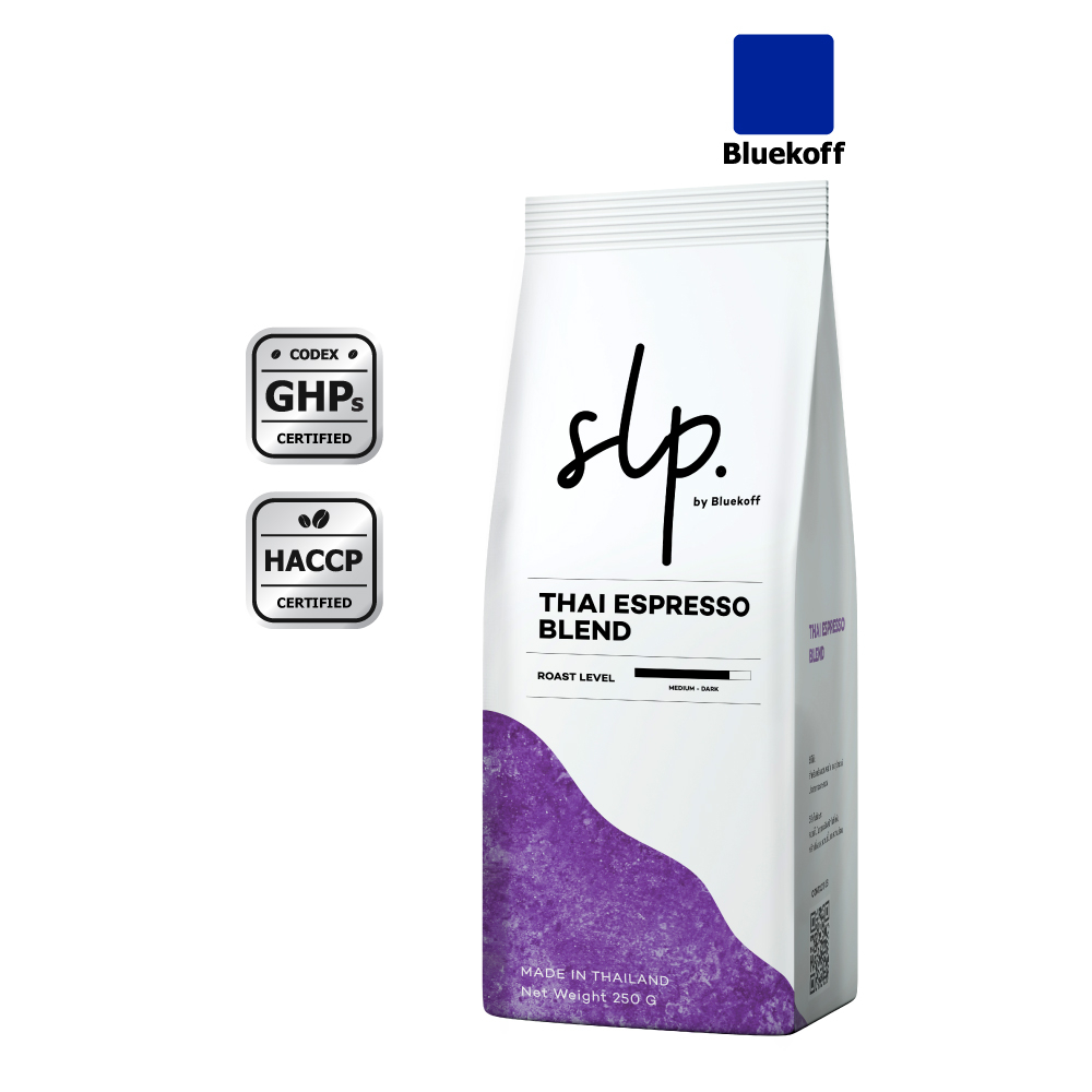 Bluekoff Thai Espresso Blend (Medium-Dark) แบรนด์ SLP คั่วสด ระดับคั่วกลางค่อนเข้ม (บรรจุ 250 ...