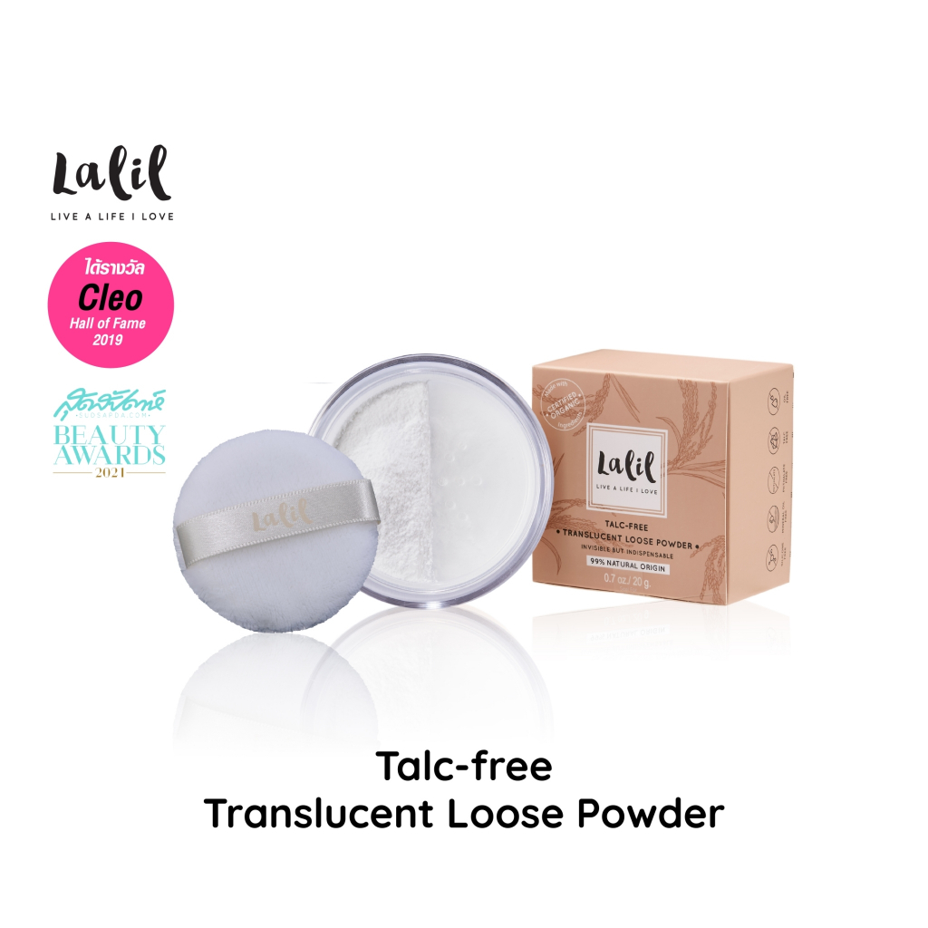 LALIL Talc-free Translucent Loose Powder (บรรจุพัฟในตลับ) - แป้งฝุ่นไร้สี โปร่งแสง บางเบา ไม่มี ...