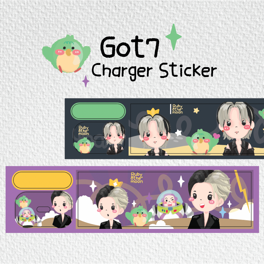 Got7 Charger sticker : สติกเกอร์ติดหัวชาร์จ ลาย Got7 ครบทุกคนน้า น่ารัก ...