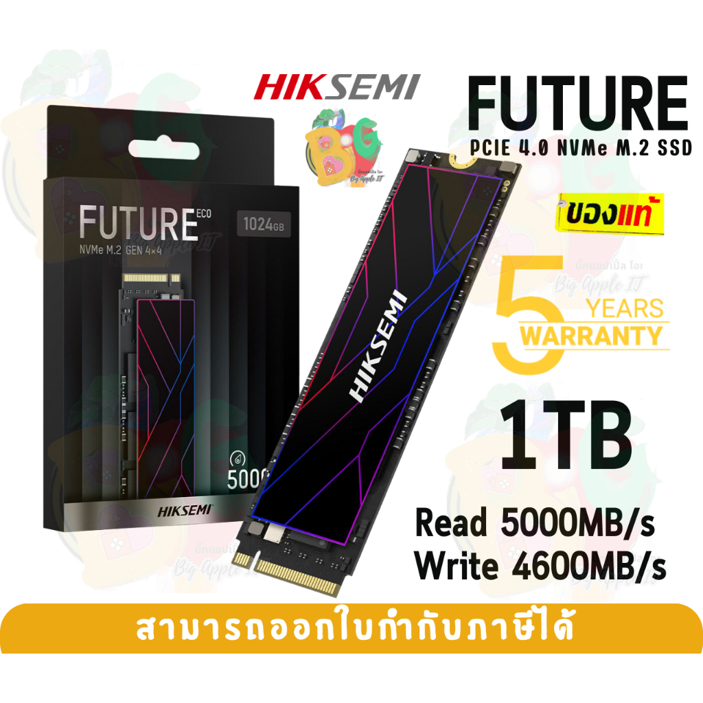 (1TB) SSD (เอสเอสดี) HIKSEMI FUTURE ECO M.2 2280 PCIE 4.0 NVMe 3D TLC ...