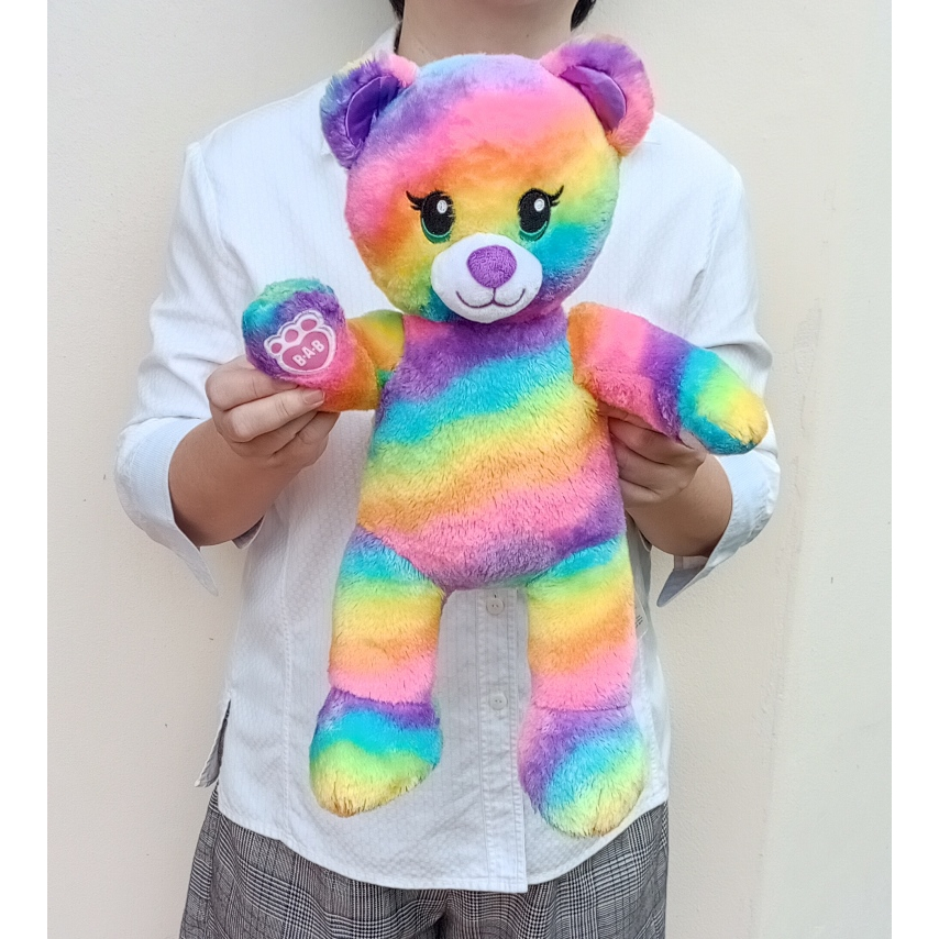 ตุ๊กตาหมีบิ้วอะแบร์ รุ่นมือติดและแกะออกได้ BABW Rainbow Striped Teddy ...