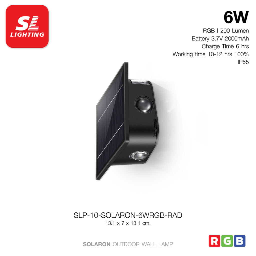 SL LIGHTING | SOLARON โคมไฟติดผนังภายนอกโซล่าเซลล์ 6 วัตต์ เปลี่ยนแสง ...