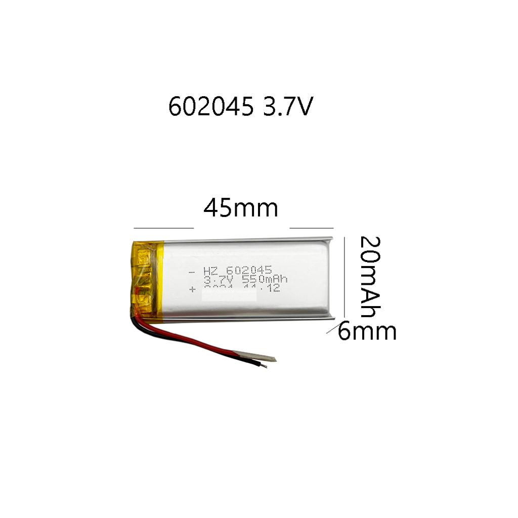 602045 lithium polymer 550mah battery แบตเตอรี่สำหรับ mp3 mp4 กล้องติด ...