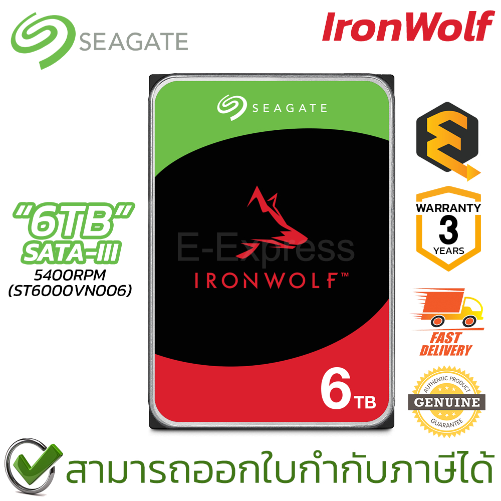 Seagate IronWolf NAS HDD 3.5" 6TB SATA-III 5400rpm (ST6000VN006 ...