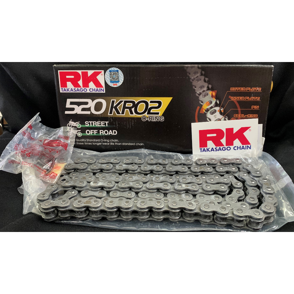 โซ่ RK 520 O-RING สีเงิน120 ข้อ แบบหมุดย้ำ | Shopee Thailand