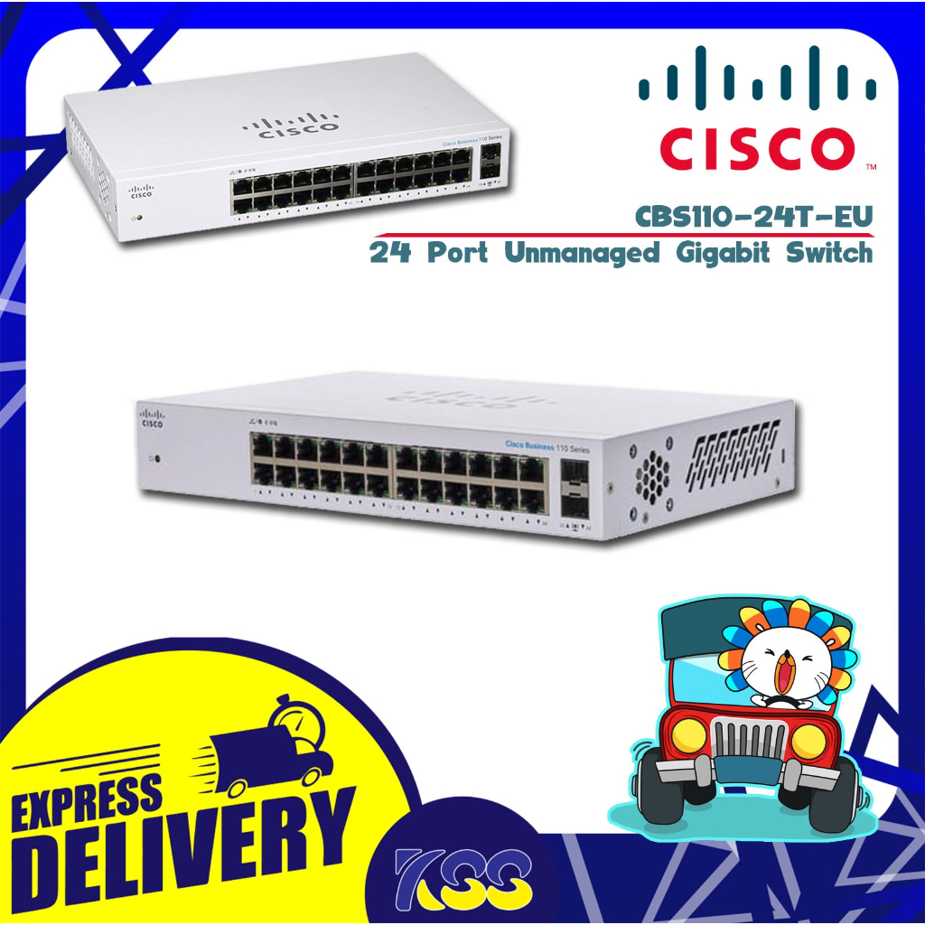 อุปกรณ์เพิ่มขยายช่องแลน CISCO 24 PORT UNMANAGED GIGABIT SWITCH + 2 SFP ...