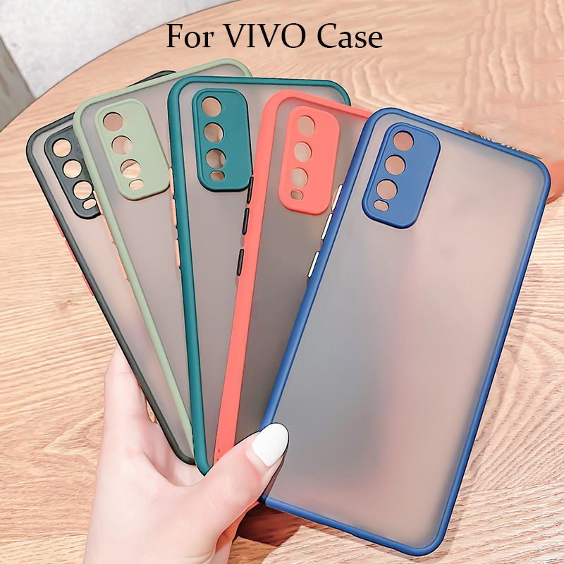 เคสขอบสีหลังด้าน VIVO Y03T V40 V40Pro Y03 Y18 Y72 5G/Y71/Y11/Y12/Y15/Y17/V11I/Y93/Y95/Y91C/Y1S ...
