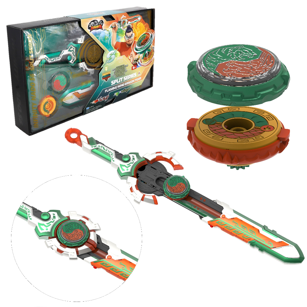 Infinity Nado 6 Split Series - Flaming Wind Dragon Tiger ดาบลูกข่างรุ่น ...