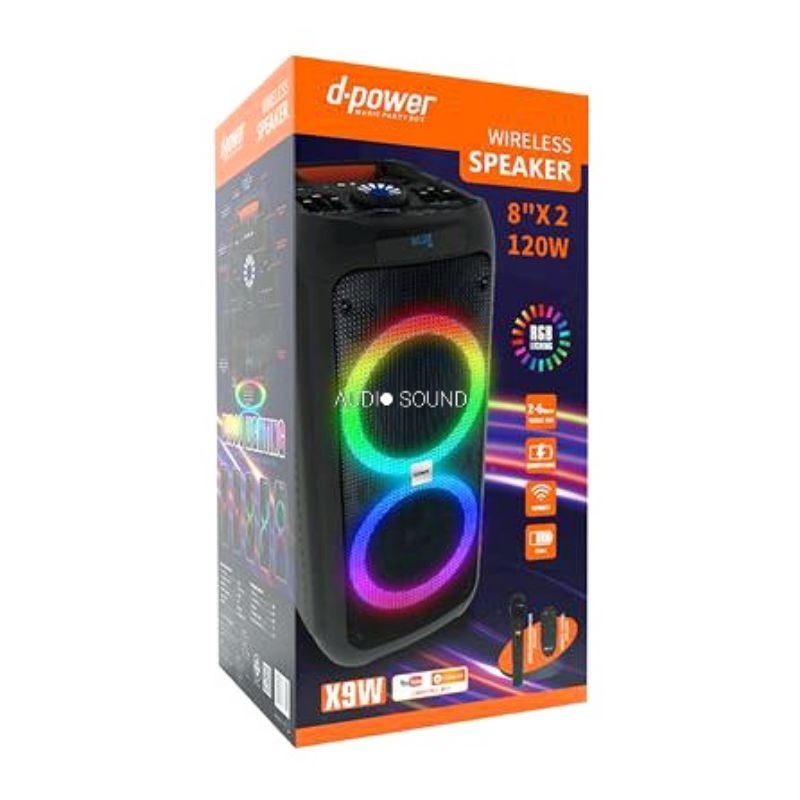 ลำโพง D POWER X9W เชื่อมต่อกับโลกความบันเทิงได้หลายช่องทาง รองรับทั้งแบบมีสายและไร้สาย ไม่ว่าจะ ...