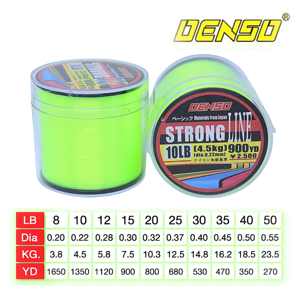 DENSO STRONG LINE เอ็นโหลดคุณภาพจาก ญี่ปุ่น สีเหลืองเลม่อน | Shopee ...