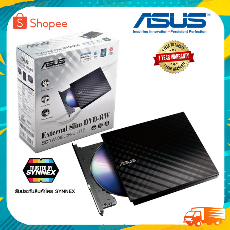 Asus External Slim DVD Drive รุ่น SDRW-08D2S-U LITE - Black DVD Writer ...