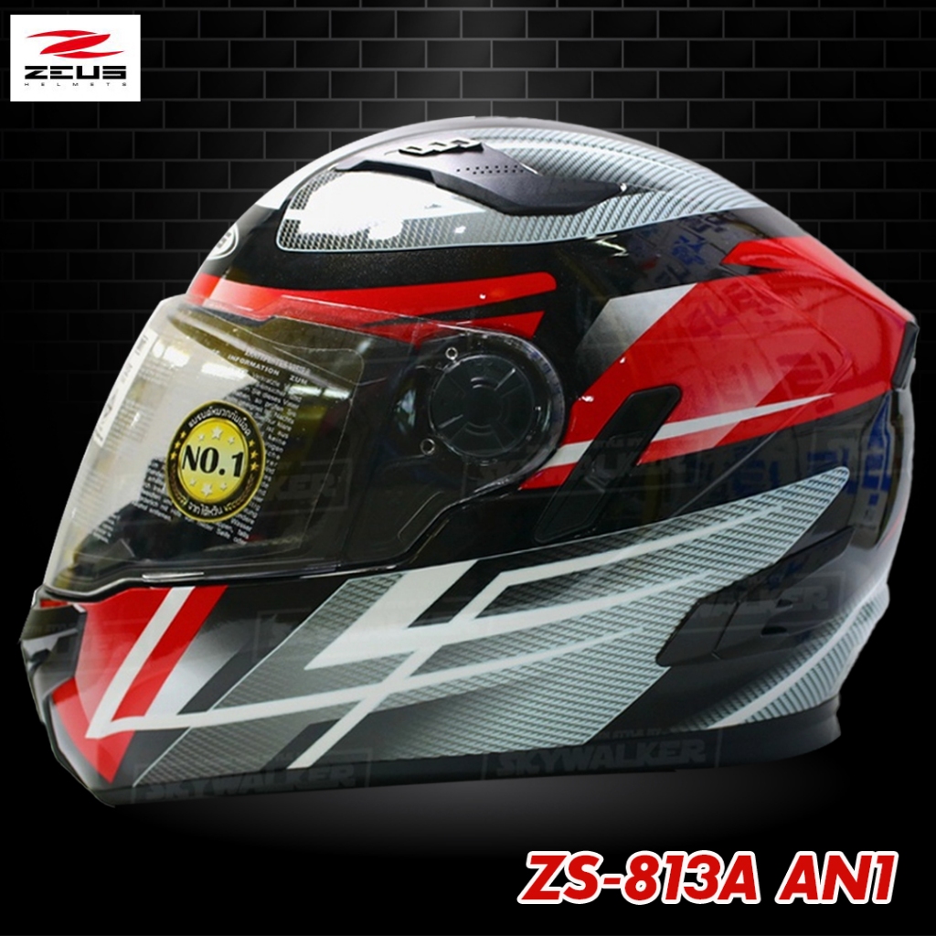 หมวกกันน็อค ZEUS รุ่น ZS-813A AN1 GRAY RED (GLOSSY) | Shopee Thailand