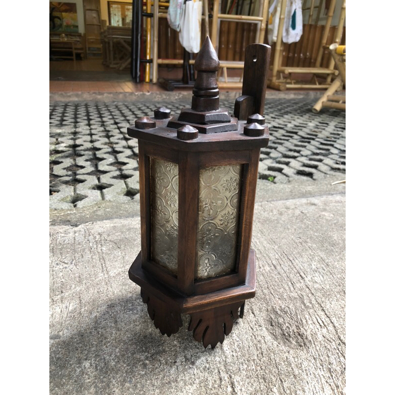 โคมผนังหกเหลี่ยม โคมหกเหลี่ยมไม้สัก โคมภายนอกอาคาร โคมไฟไม้สัก | Shopee ...