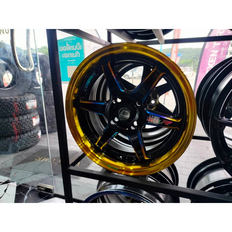 ล้อแท้ Cosmis type R ขอบ15 4รู100 สีดำขอบเงา เบาทนทาน | Shopee Thailand