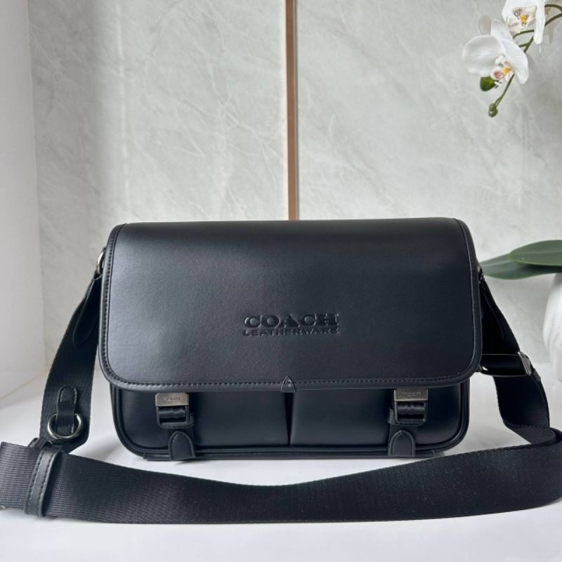 Coach Men's League Smooth Leather Messenger Bag (C9157) | Shopee Thailand