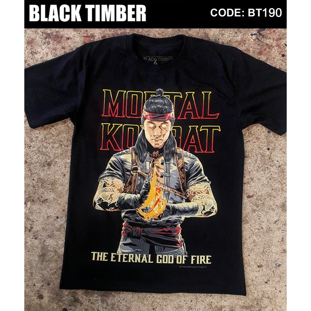 BT 190 Mortal Kombat God Of Fire เสื้อยืด สีดำ BT Black Timber T-Shirt ผ้าคอตตอน 100% สกรีนลาย ...