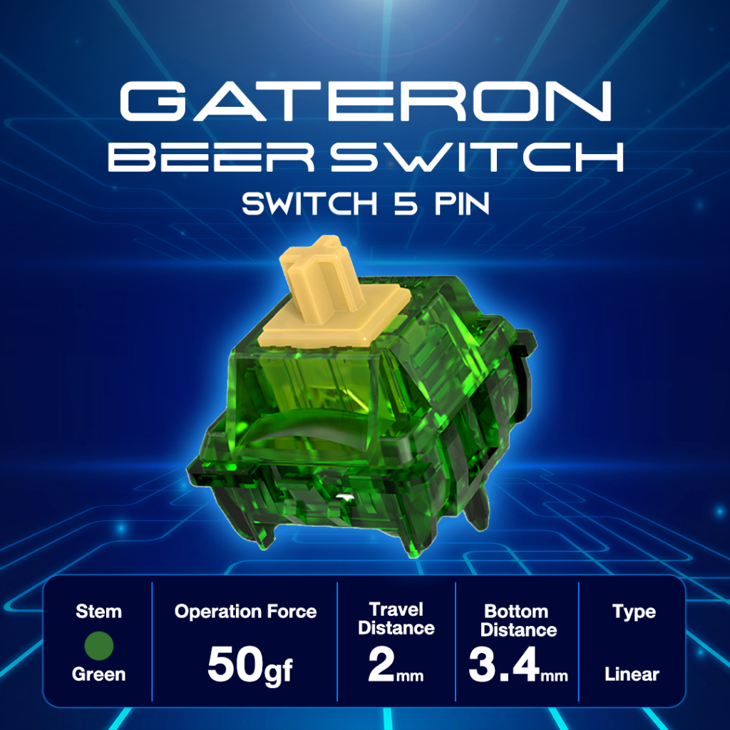 RAZEAK(10/35ชิ้น) GATERON Beer Tactile Switch 5 pin สวิตช์ Linear ...