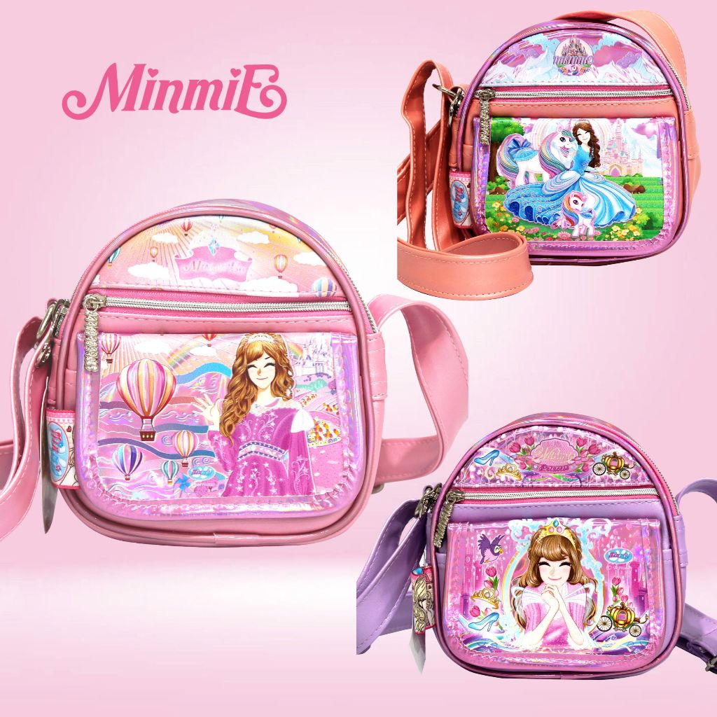 Minmie กระเป๋าสะพายข้าง Sling bag เจ้าหญิง 3 สี ทรงกลม-เหลี่ยม เหมาะ ...