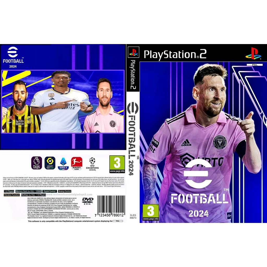 แผ่นเกมส์ PS2 PES 2024 efootball Pro Evolution Soccer 2024 ย้ายครบแล้ว ภาษาอังกฤษ สกรีนแผ่น ...