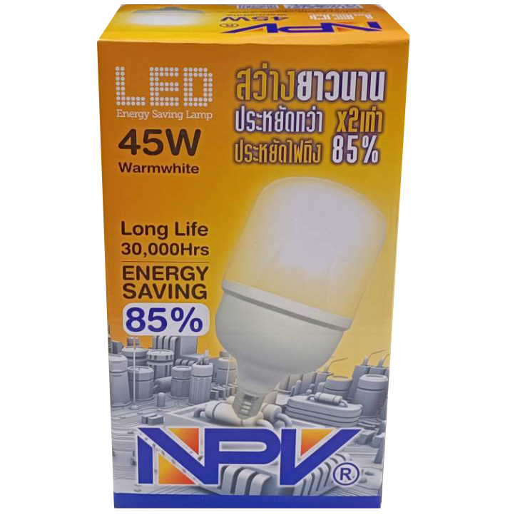 NPV หลอดไฟ LED ขั้ว E27 แสงขาว แสงเหลือง 20W 30W 45W 60W รุ่น CL05 | Shopee Thailand