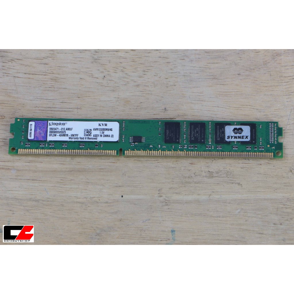 RAM DDR3 KINGSTON KVR1333D3N9 4GB / 1333 / 16 CHIP / LT SYNNEX | Shopee Thailand