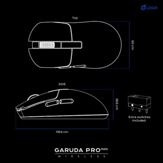 LOGA Garuda PRO Mini : Wireless Gaming Mouse [Black] | Shopee Thailand