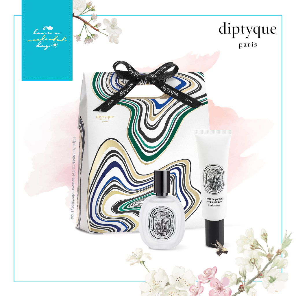 แท้ 💯% Diptyque Paris Gift Set EAU Rose กลิ่นขายดีของบ้านนี้ ประกอบไปด้วย Hair Mist 30ml + Hand ...