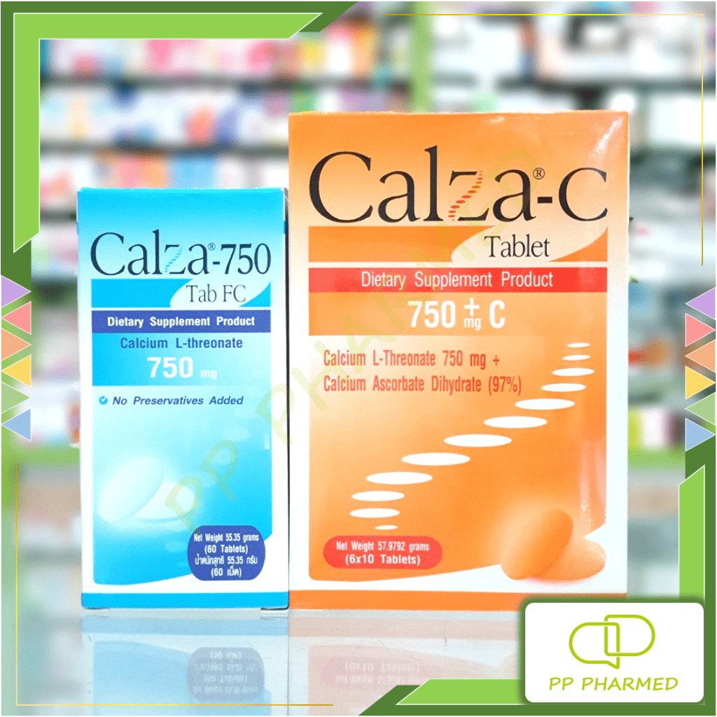 Calza C 750mg 60เม็ด แคลเซียม แอล-ทรีโอเนต+วิตามินซี | Shopee Thailand
