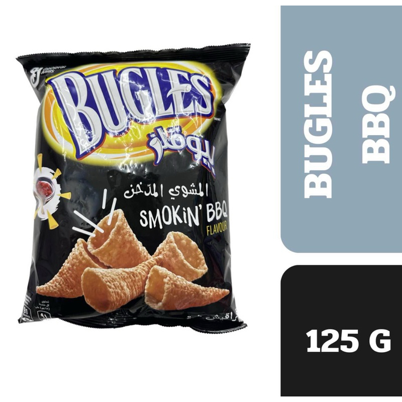 Bugles Smokin’ BBQ Flavor Corn snacks 125 g++ บลูเกลส ขนมข้าวโพดรสบีบี ...