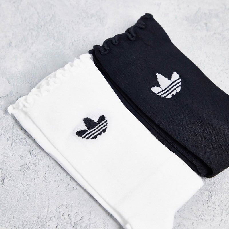 พร้อมส่ง Adidas Originals Ruffle Crew Socks ถุงเท้าแบบแม่ชม 1 แพค มี 2 ...