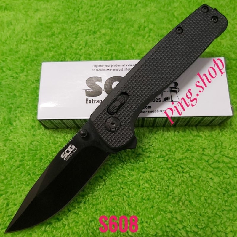 มีด มีดพับสะบัด SOG รุ่น S608 ใบดำด้ามดำ | Shopee Thailand