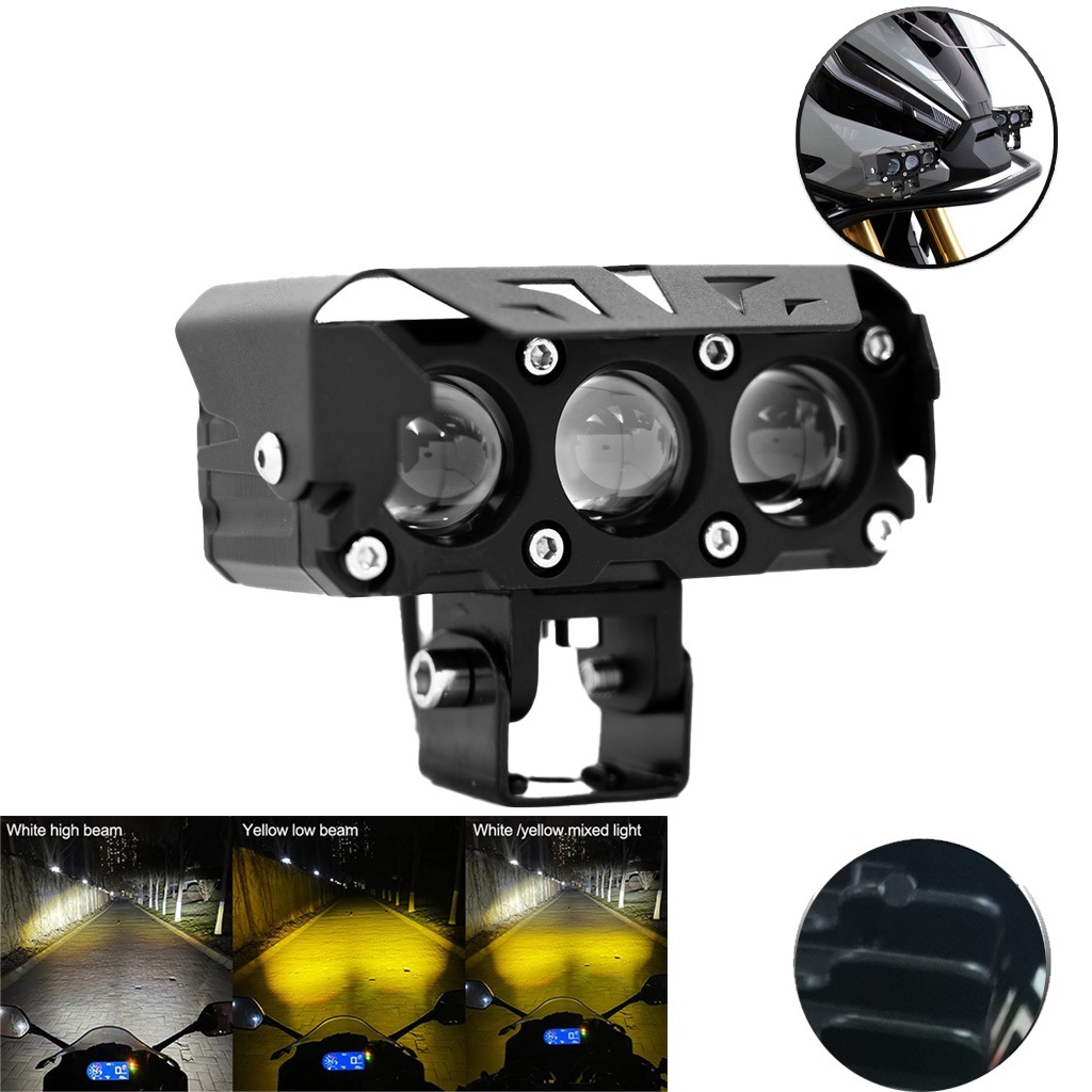 มินิขับรถไฟ LED สีขาว + เหลืองกันน้ำ V9 LIGHT One คู่ 3 ตา Wall-E ...