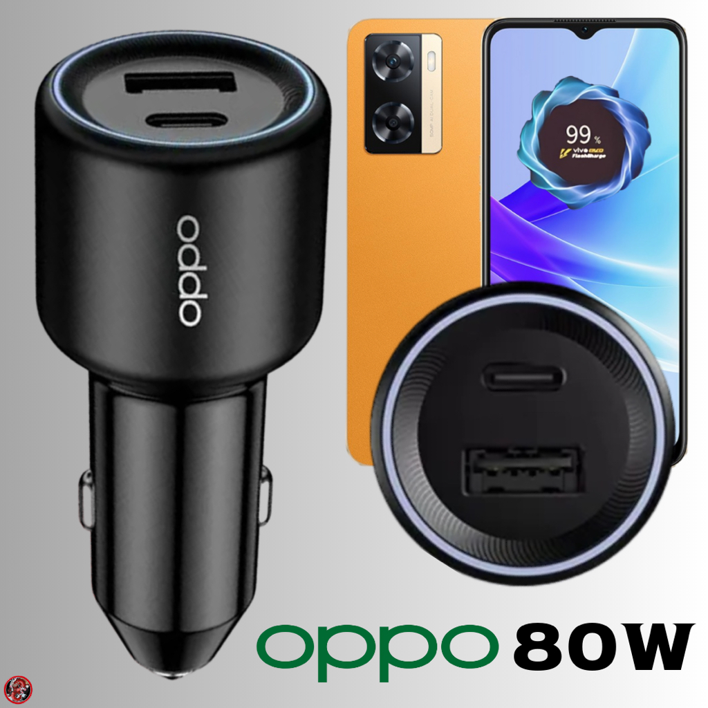 ที่ชาร์จในรถยนต์ ออปโป้ OPPO Car Charger 80W Super Vooc Duo Usb-C + Usb-A การชาร์จด่วนแบบพิเศษ ...