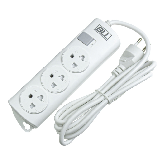 BLL รางปลั๊กไฟ 3 ช่อง 1 สวิตซ์ 2300 วัตต์ ยาว 2 เมตร | Shopee Thailand