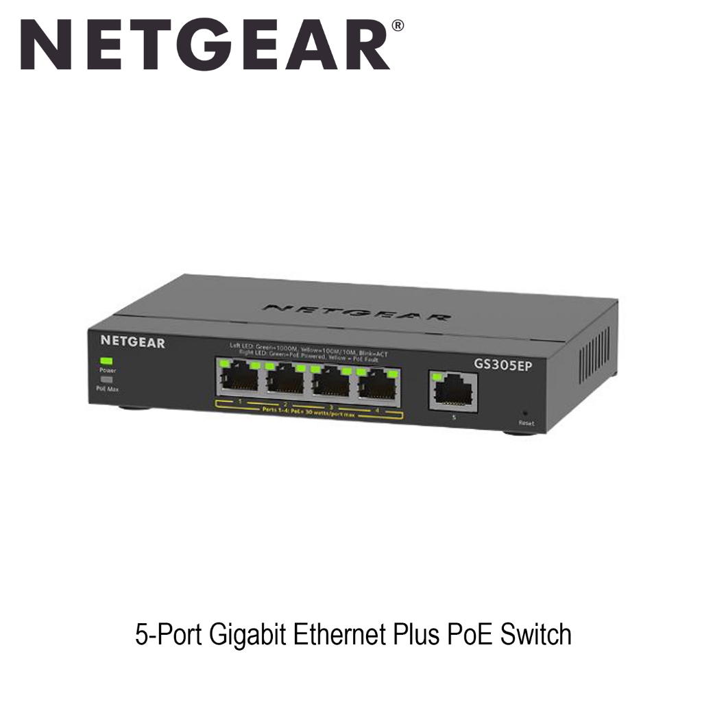 Netgear 300 Series SOHO Plus (GS305EP) 5-Port Gigabit Ethernet Plus PoE ...