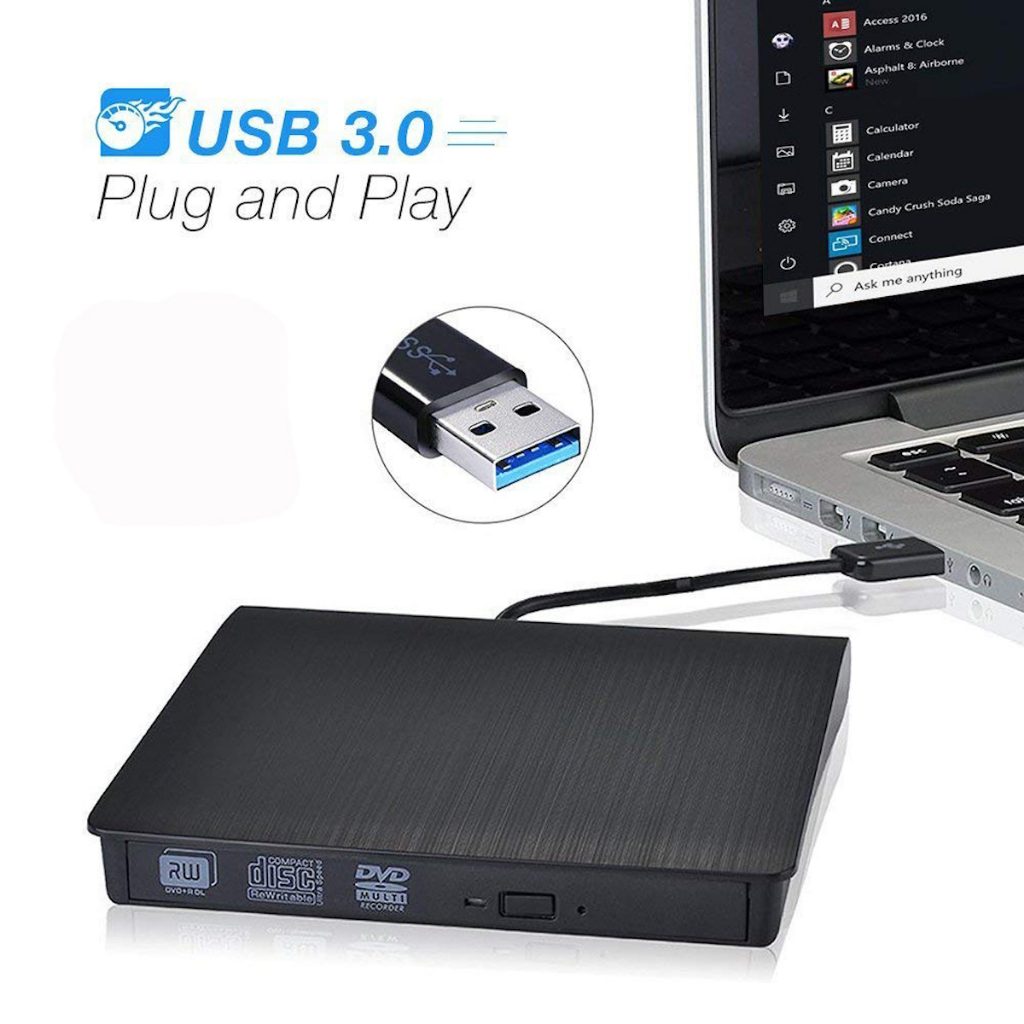 Driver Portable External Optical Drive CD DVD RW ROM USB 3.0 DVD-RW ...